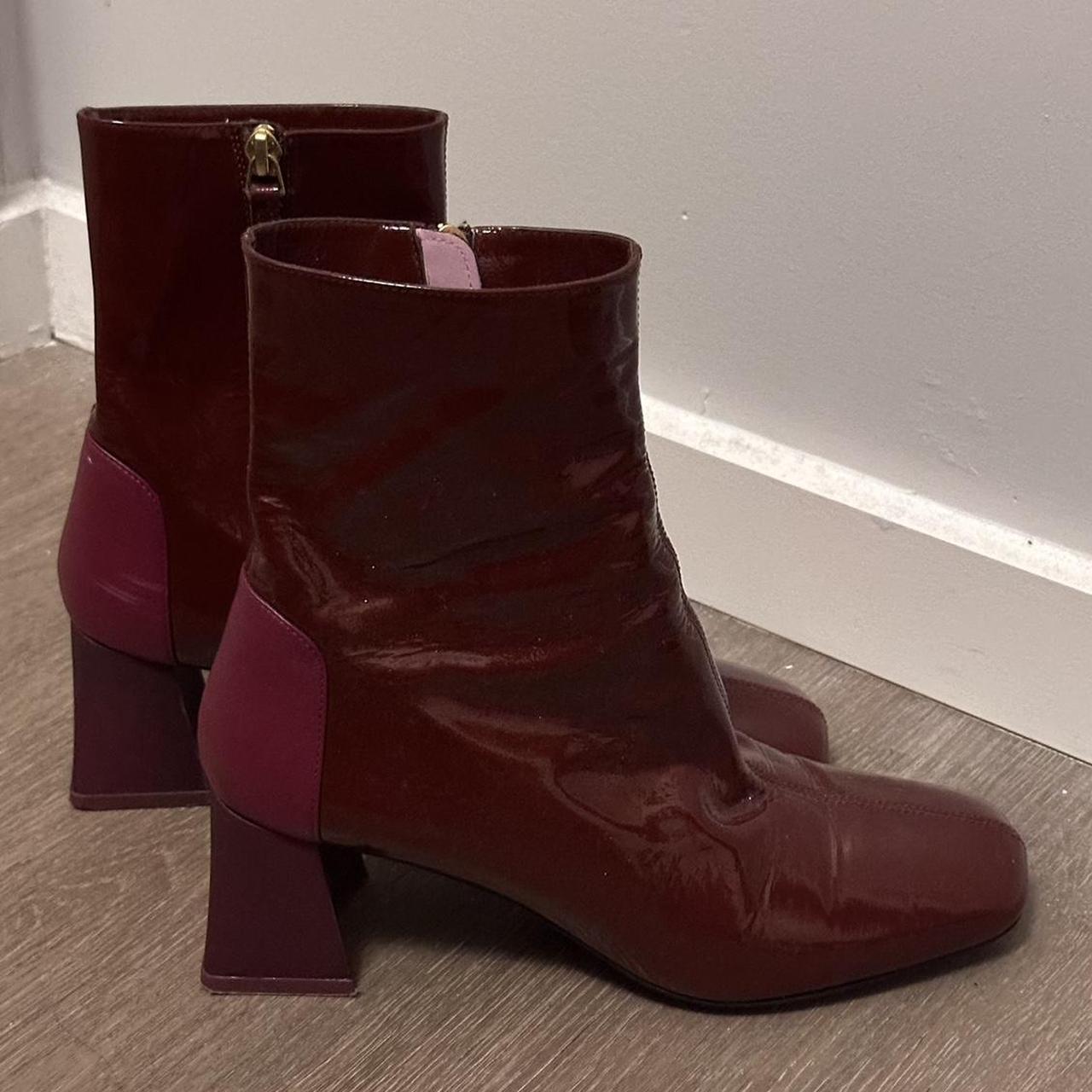 Gorgeous and elegant burgundy ankle boots with... - Depop