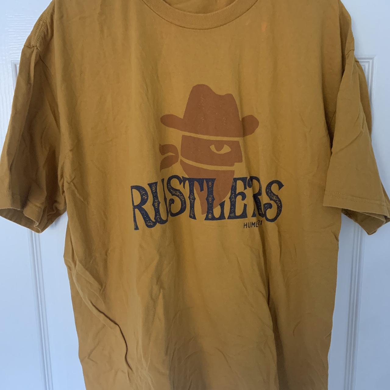 Vintage yellow Rustlers Hume 2021 graphic t-shirt. - Depop