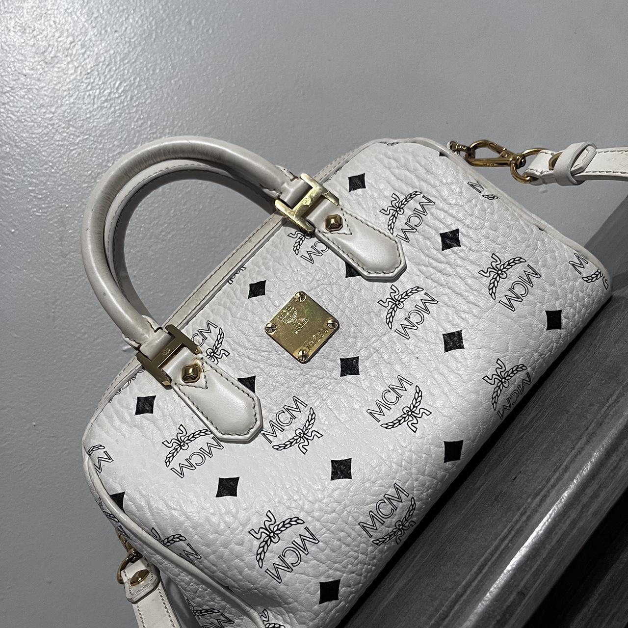 MCM monogram mini shoulder strap bag - Depop