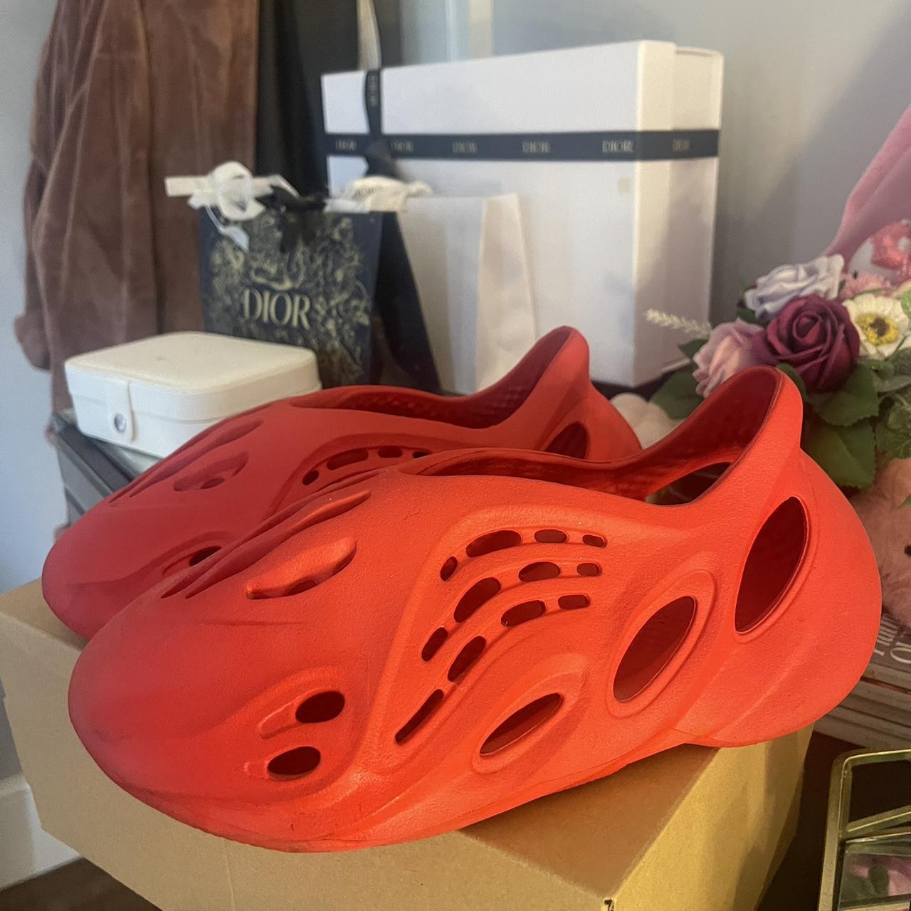 yeezy foam runners red VERMILLION used a couple of... - Depop