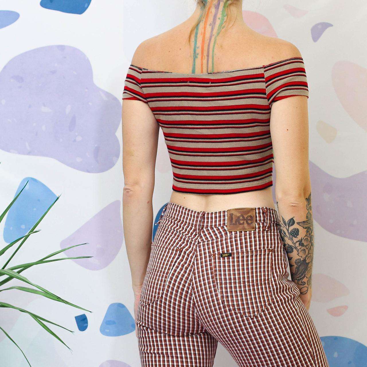 Retro Striped Crop Top 馃毃current Sales Info In Depop