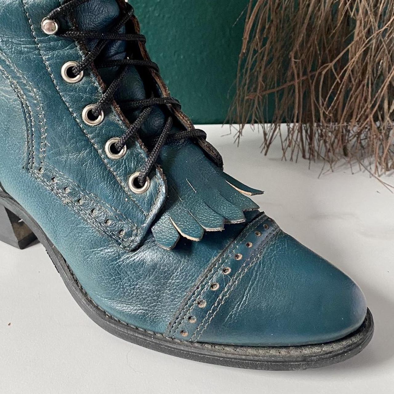 Vintage Teal Leather Roper Boots 🚨CURRENT SALES... - Depop