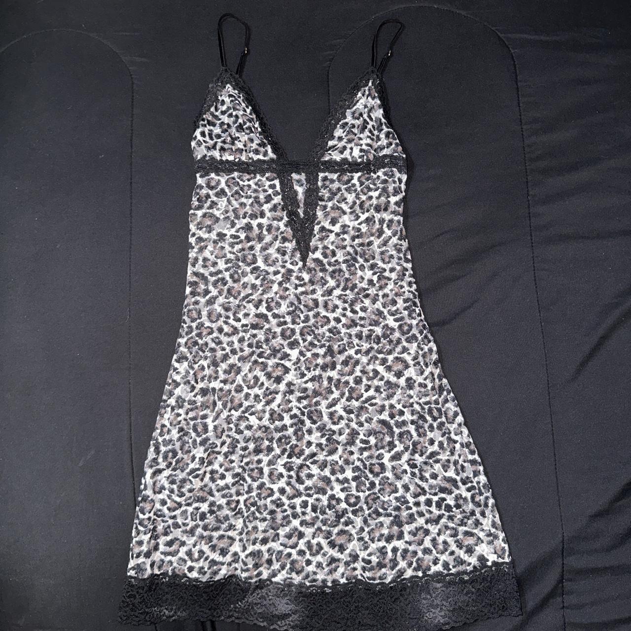 Victoria Secret leopard print lace mini dress •size... - Depop