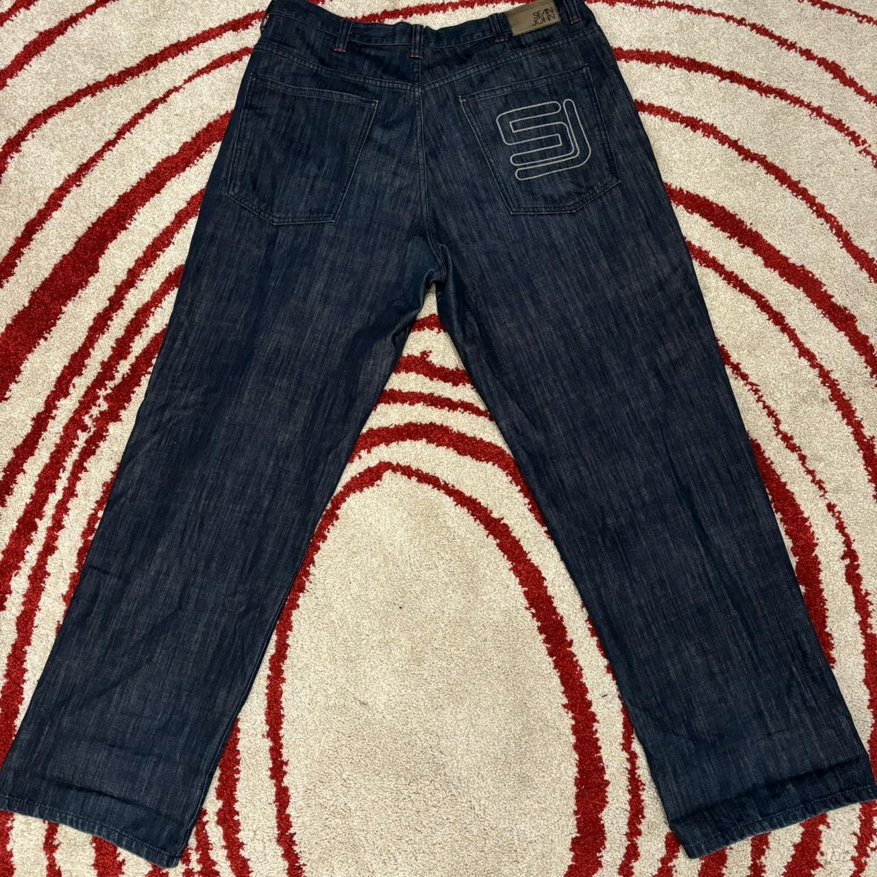 Dark wash Sean jeans jeans with embroidered... | Depop