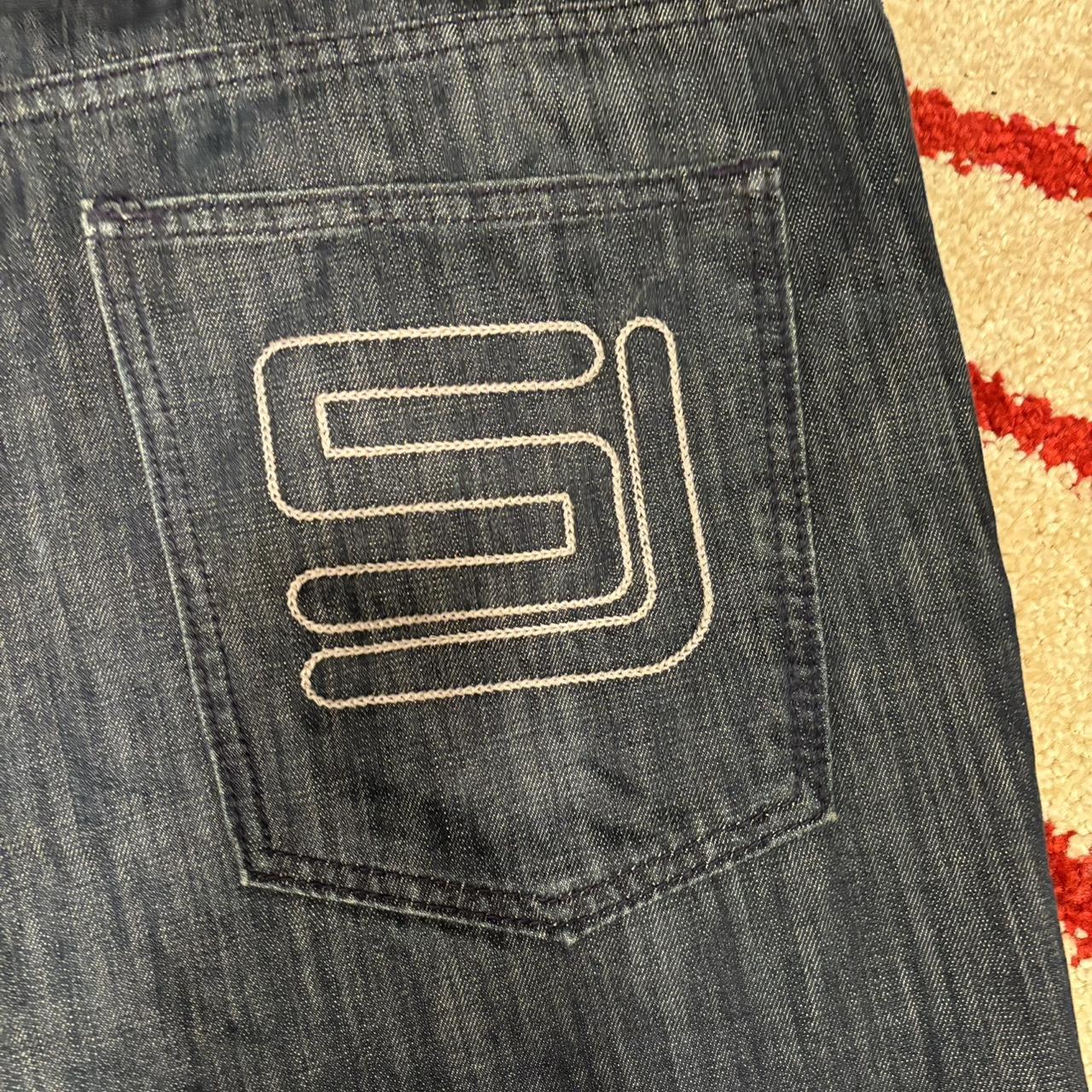 Dark wash Sean jeans jeans with embroidered... | Depop