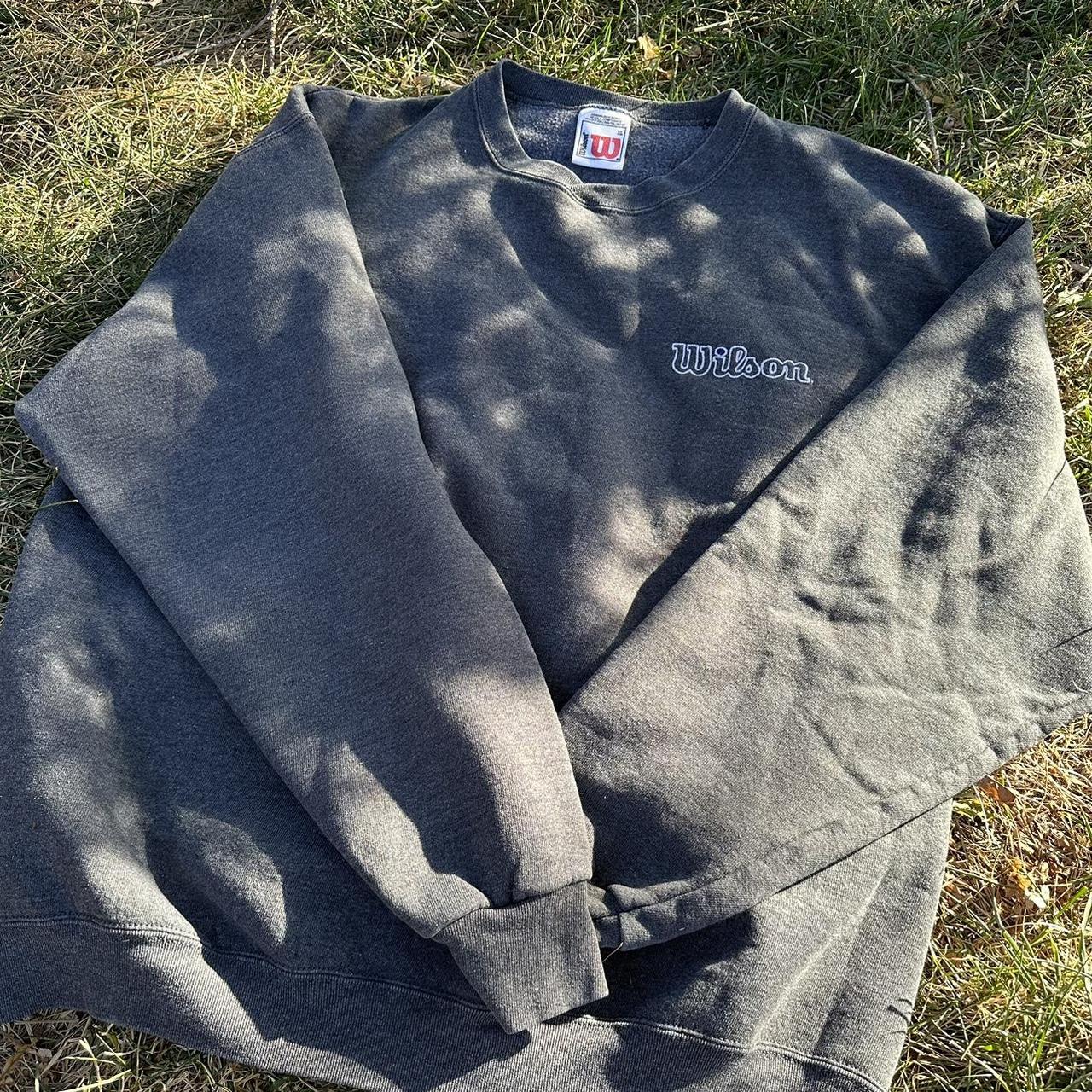 Vintage 90s Wilson grey crewneck. Mint. Fits like a... - Depop