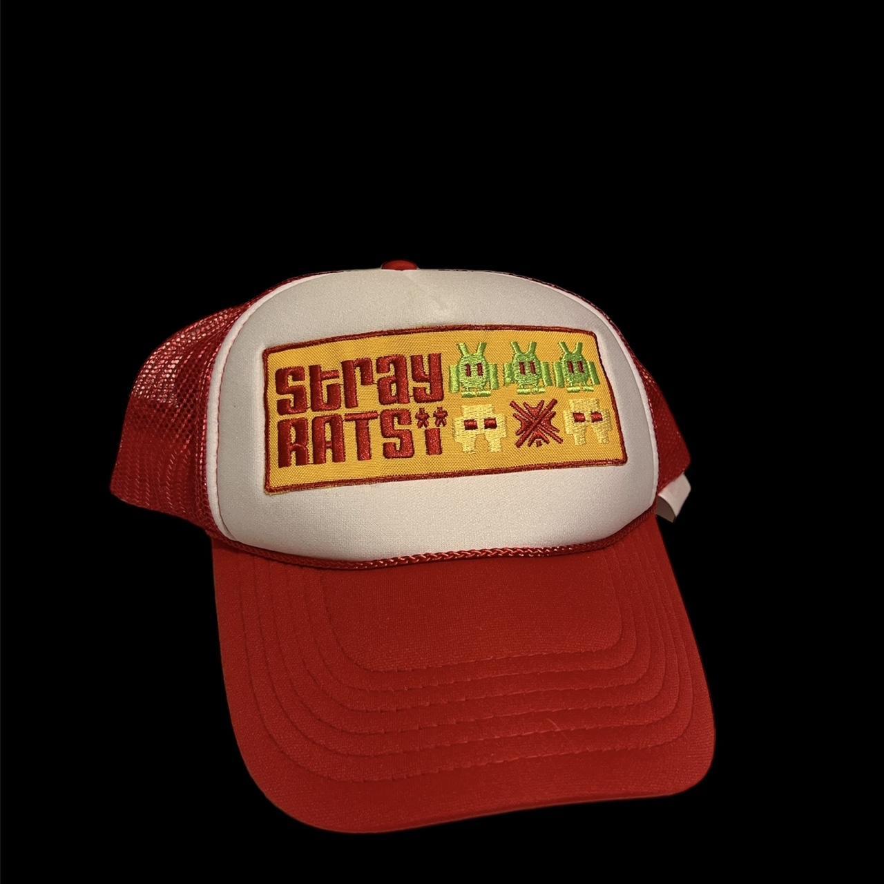 stray rats arcade hat little warped from packing... - Depop