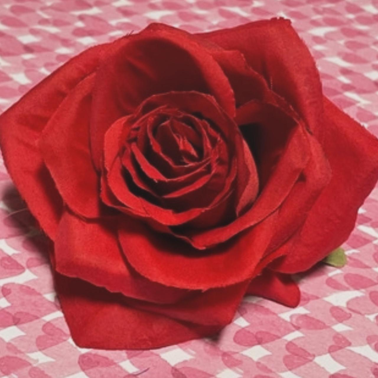 Medium red rose hair clip Perfect for your hair or... - Depop