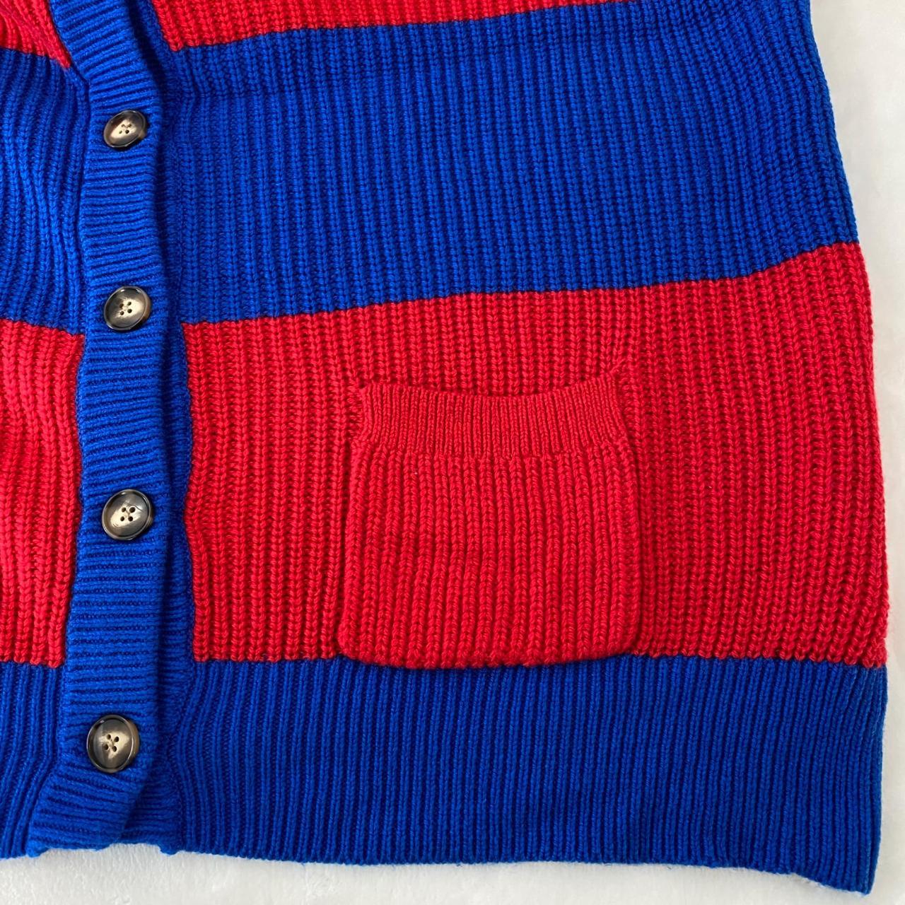 Target Women's Blue and Red Cardigan | Depop