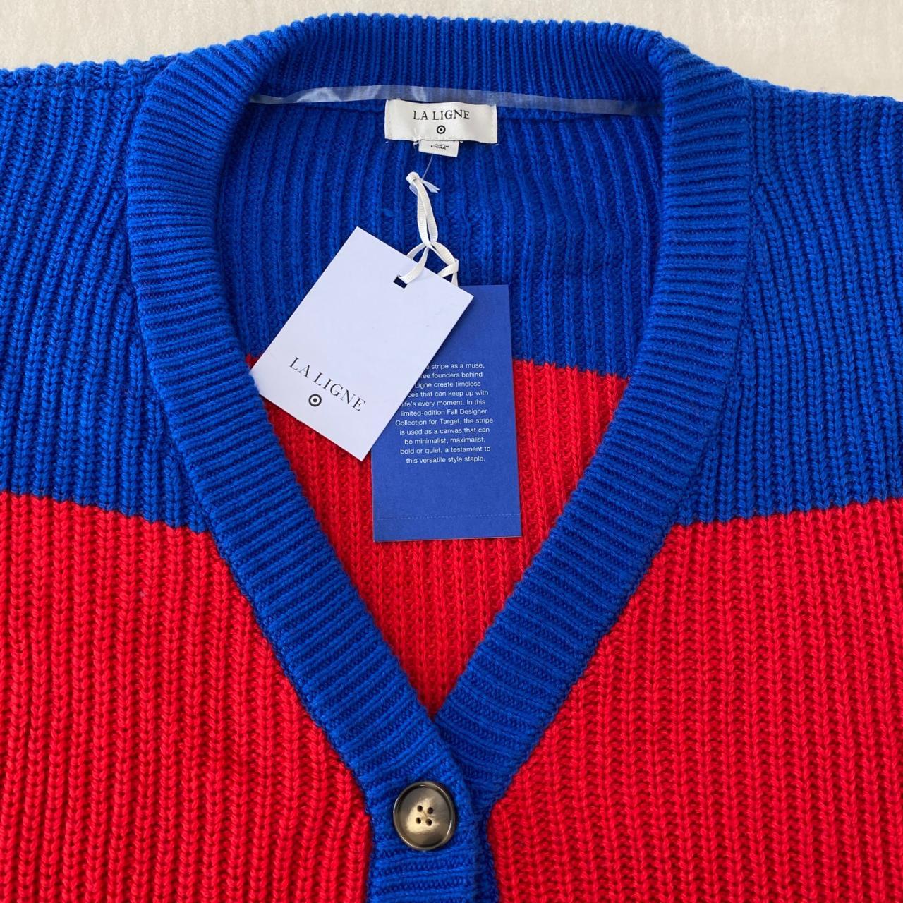Target Women's Blue and Red Cardigan | Depop