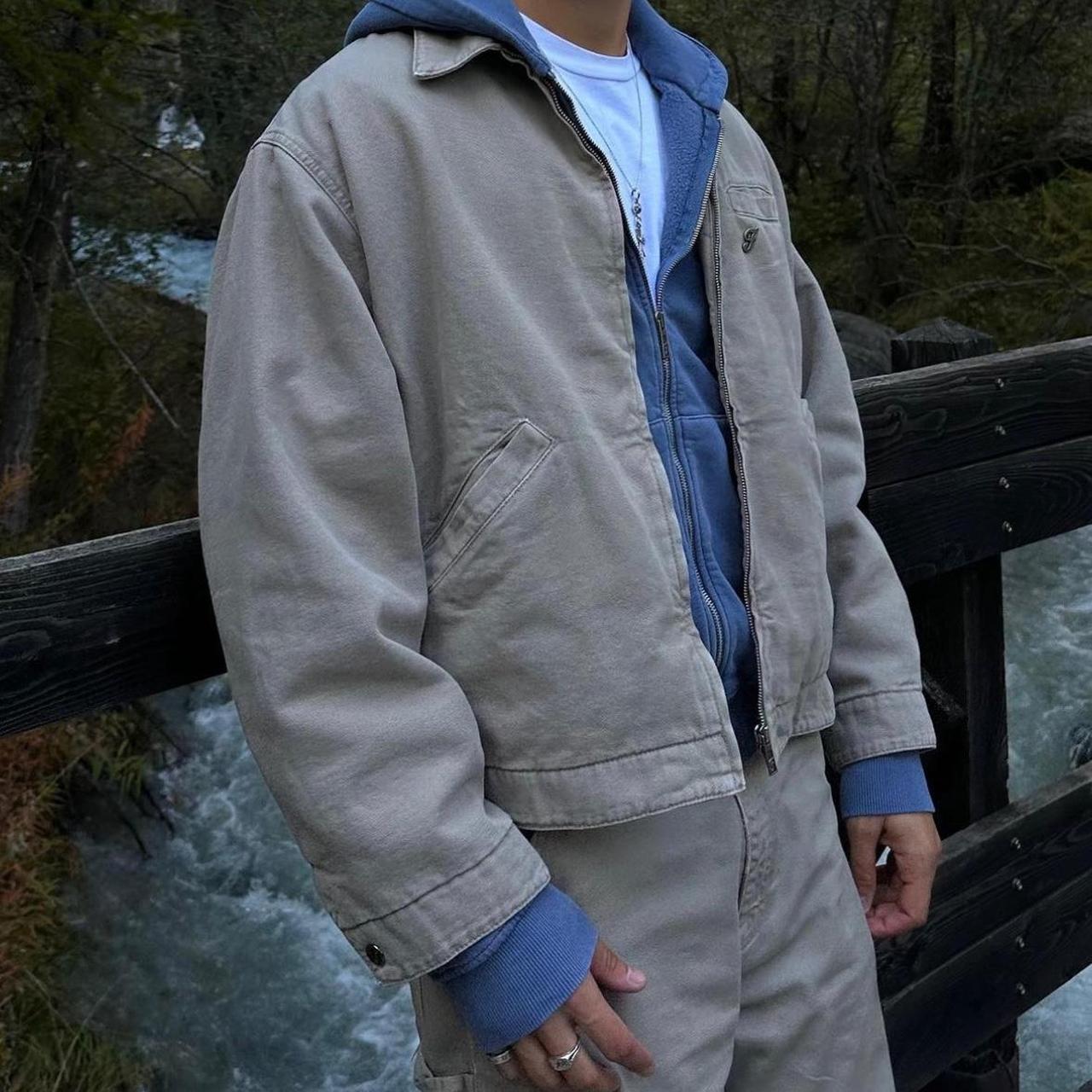 FiveFourFive 545 work jacket in washed grey. Sized... - Depop