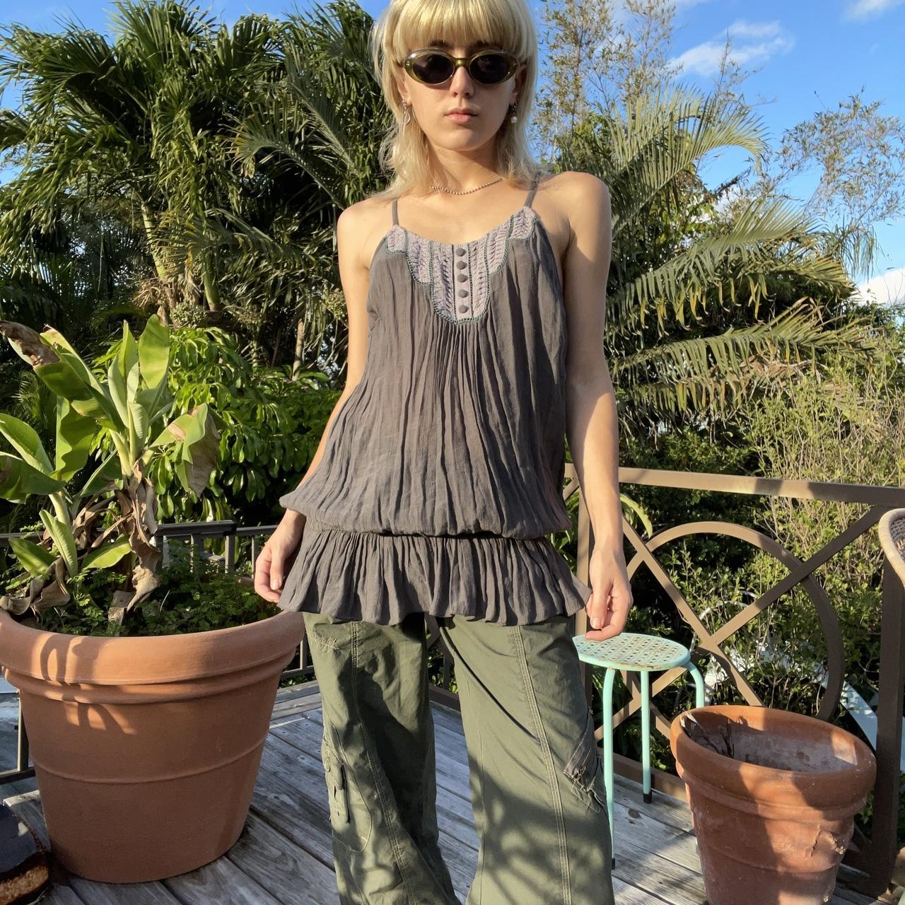 y2k ruffley whimsygoth peasant top/ dress -brand is... - Depop