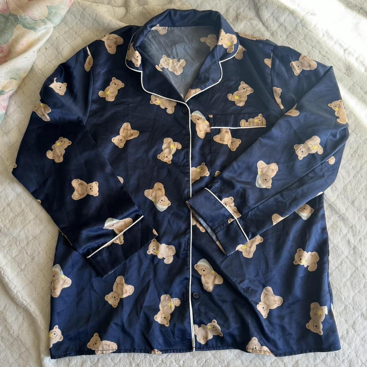 GU Japan (Uniqlo brand) satin teddy bear pajama... - Depop