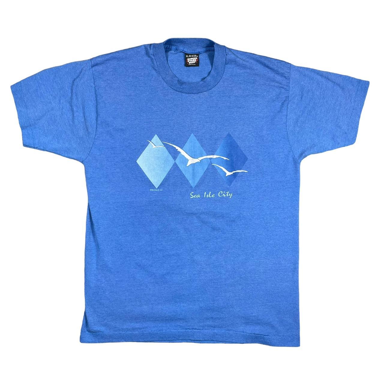 Screen Stars Men's Blue T-shirt | Depop