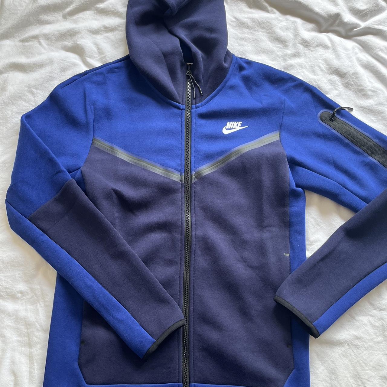 Nike Blue/Navy Tech Fleece Perfect condition, worn... - Depop