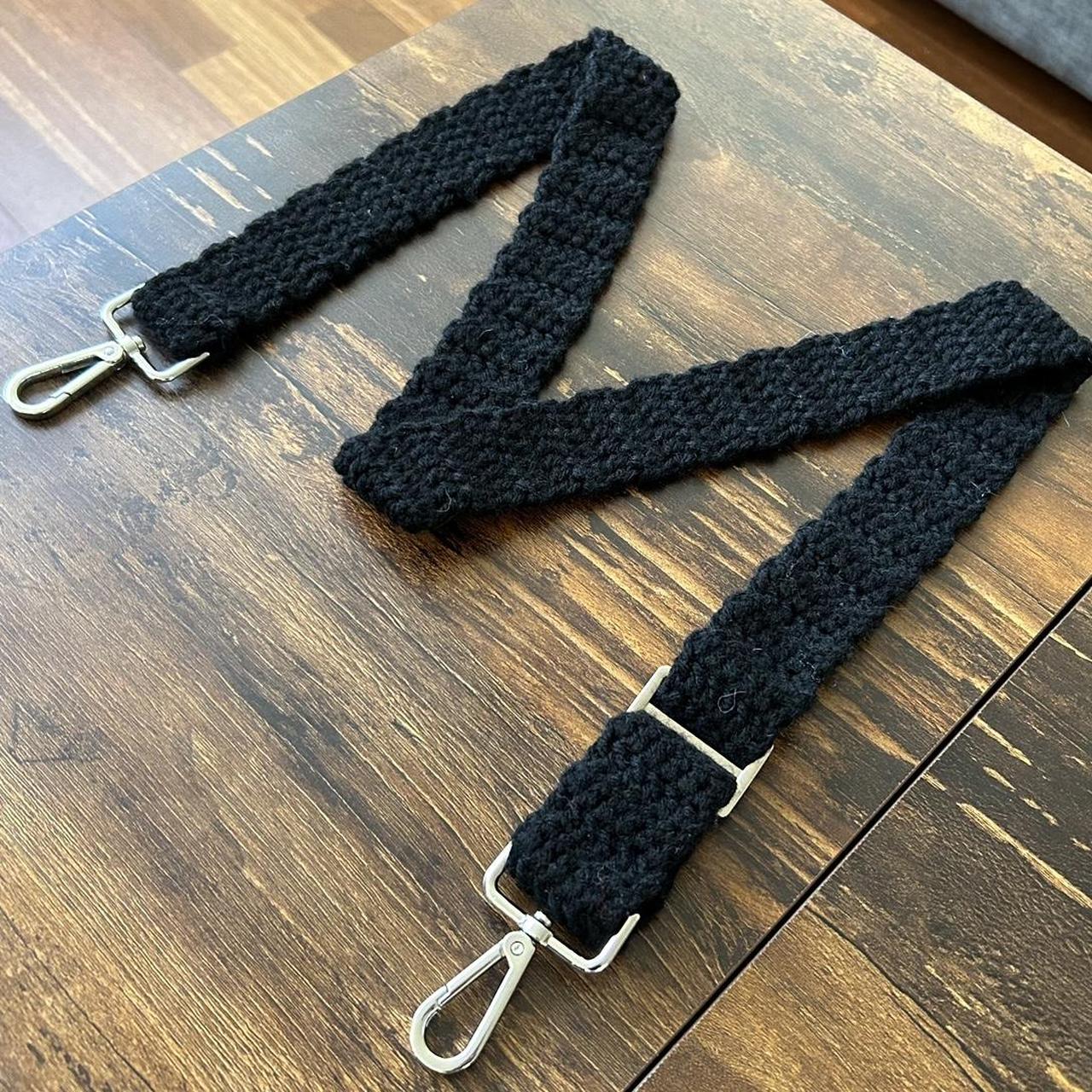 Plain black strap [/W SILVER]: Adjustable crochet... - Depop