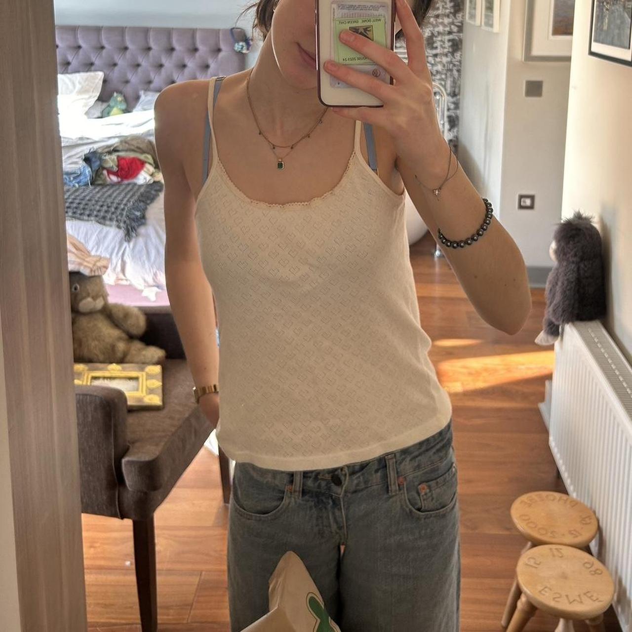 brandy melville skylar heart tank really good... - Depop