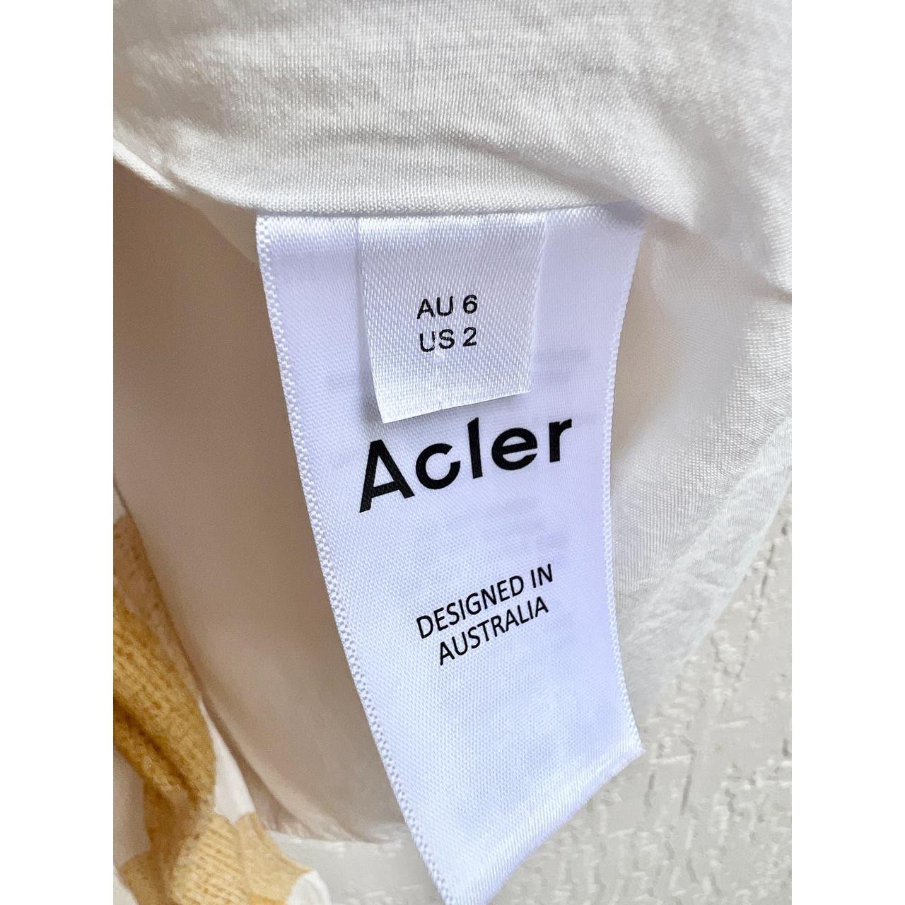 Acler Puff Sleeve Sutherland Canary Check Wrap Mini... - Depop