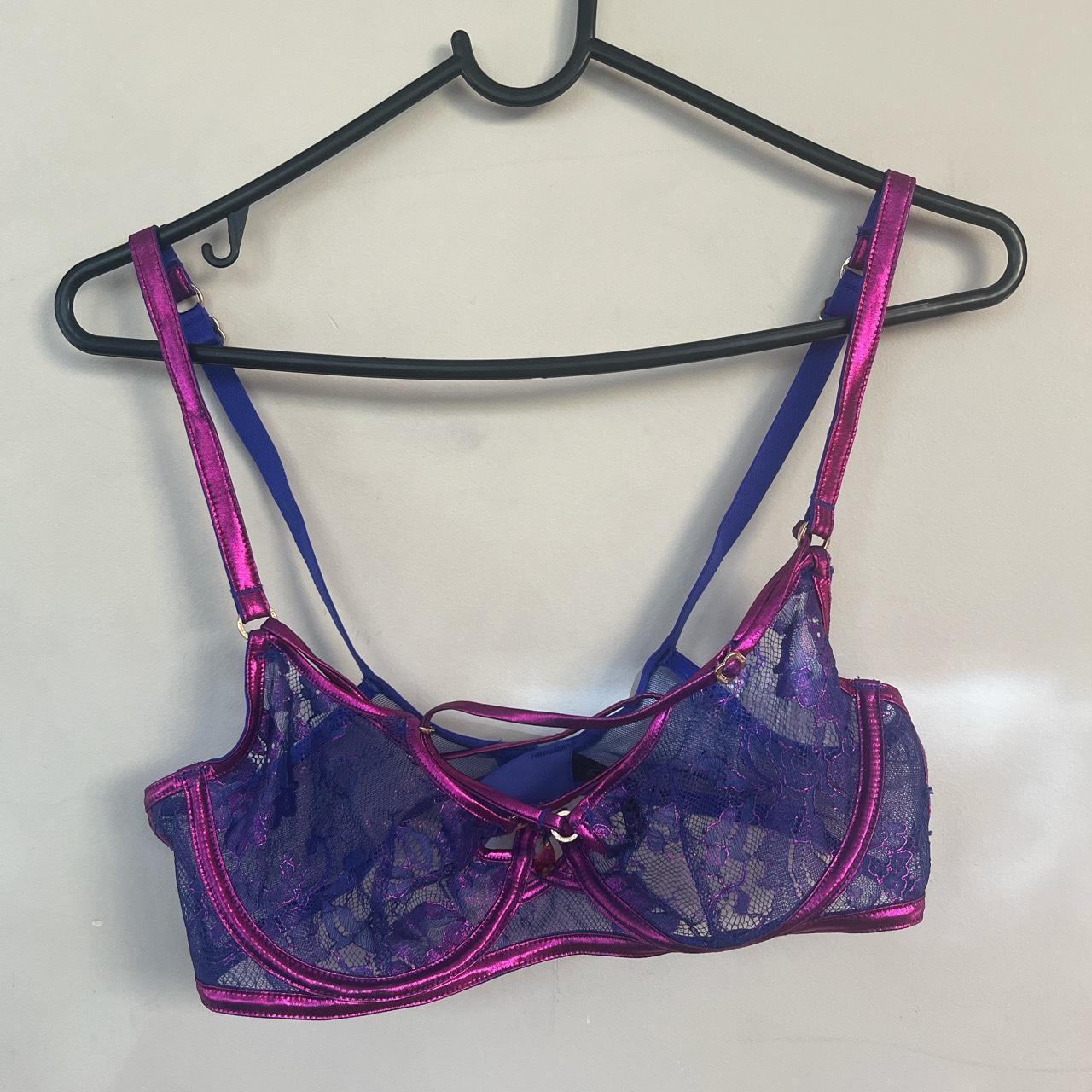 HONEY BIRDETTE - Lilian purple chrome bra. Worn once - Depop