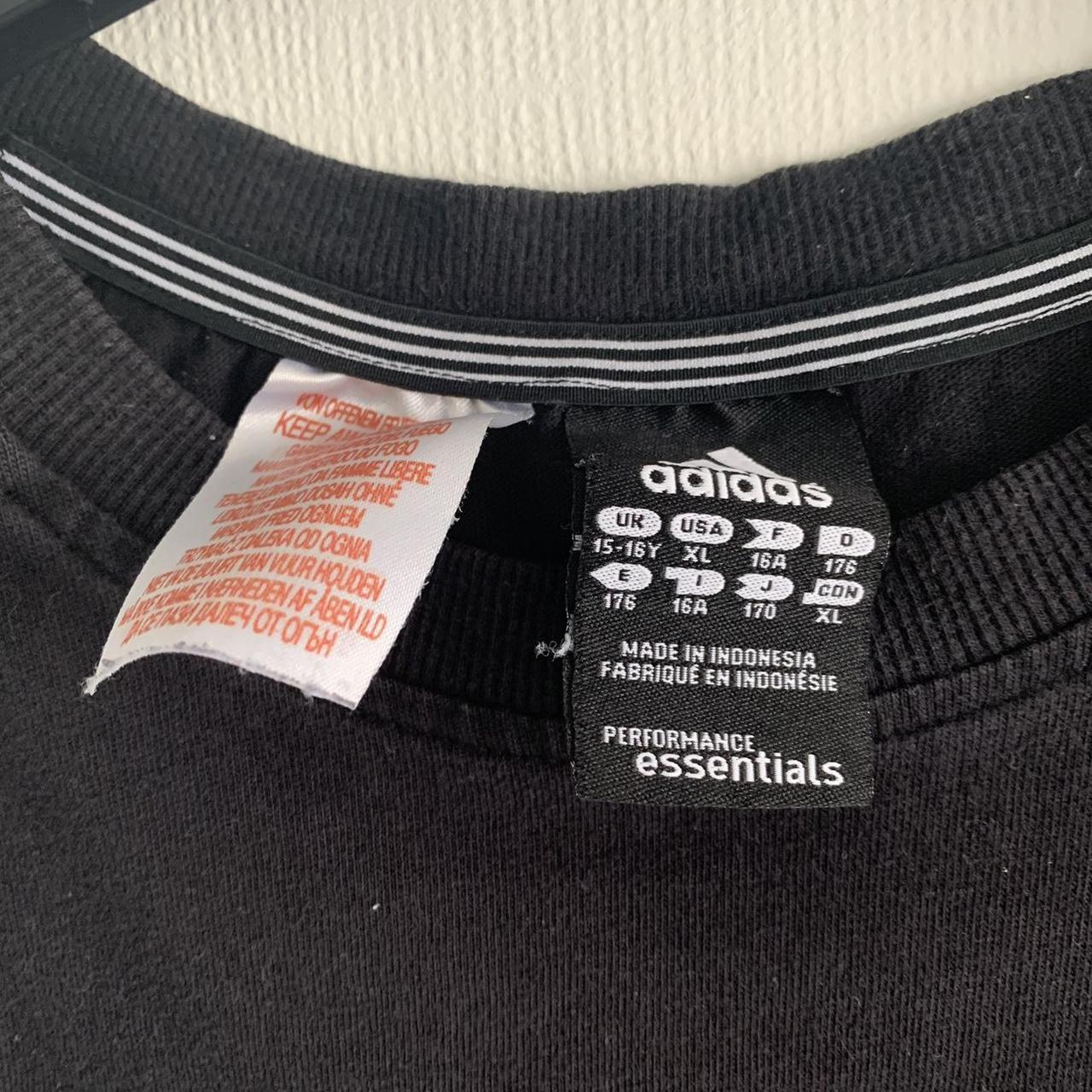 Black Adidas slogan short sleeve t-shirt. Size... - Depop