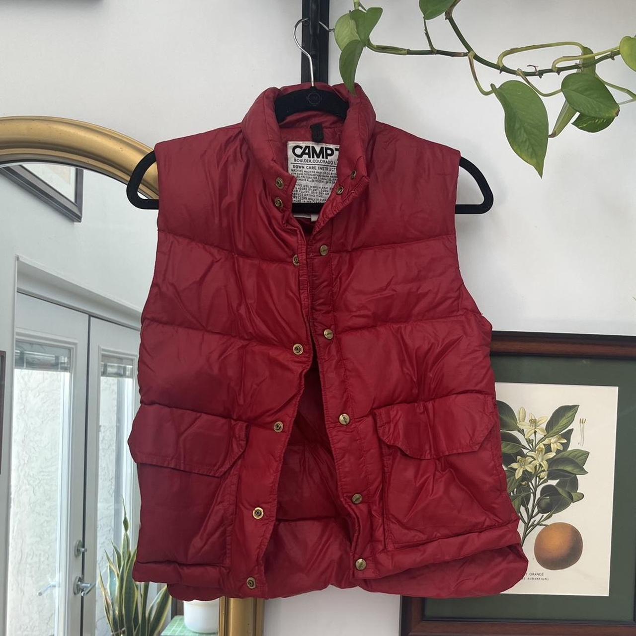 1990s Camp Gilet - a super cool, oversized red gilet... - Depop