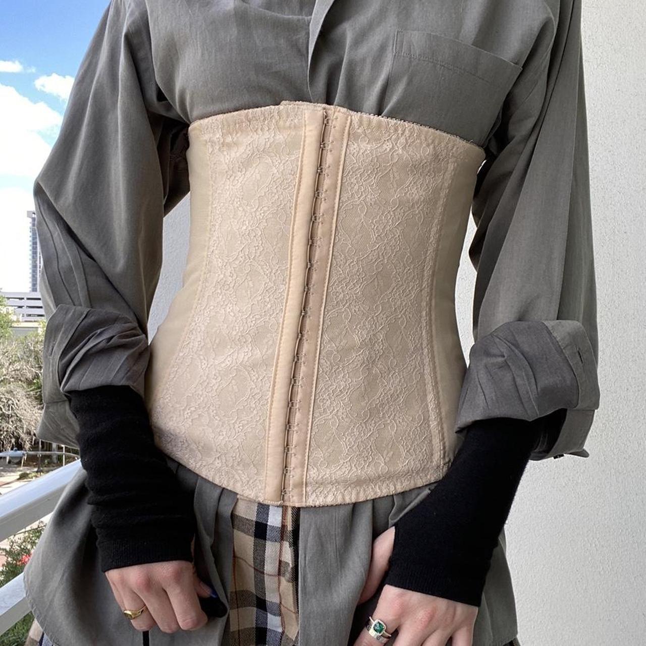 Gorgeous lace corset🤎 Details: Neutral tan corset... - Depop