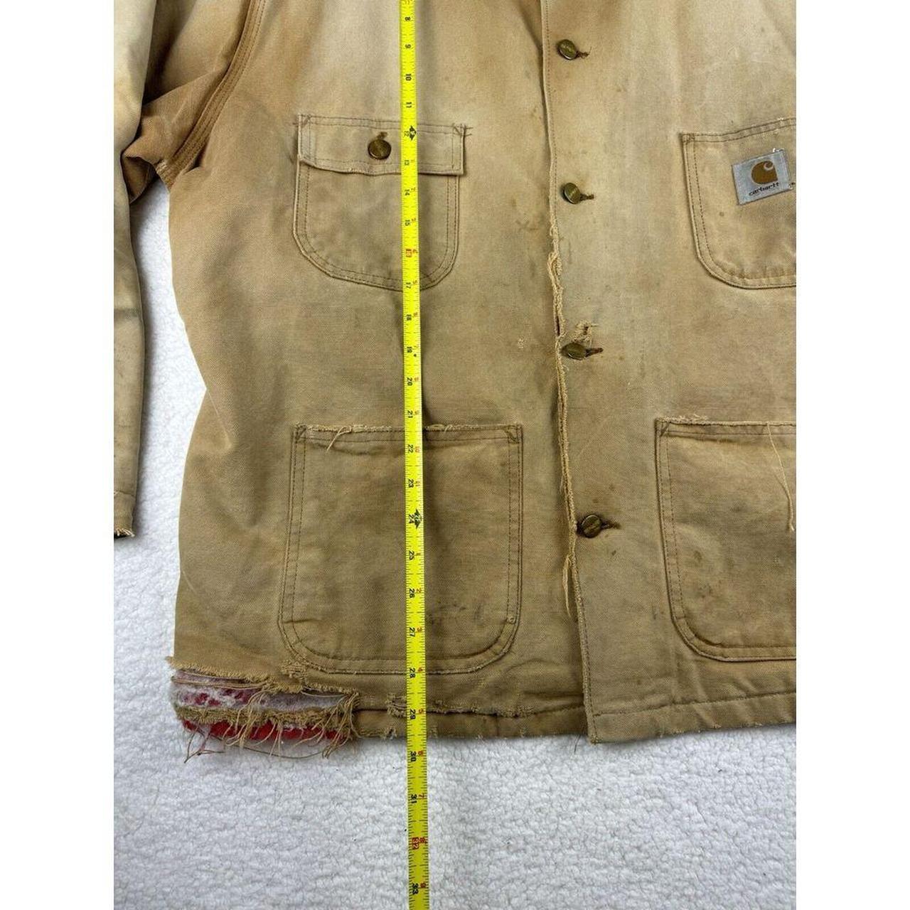 VTG 90s Carhartt Distressed Thrashed Chore Jacket... - Depop