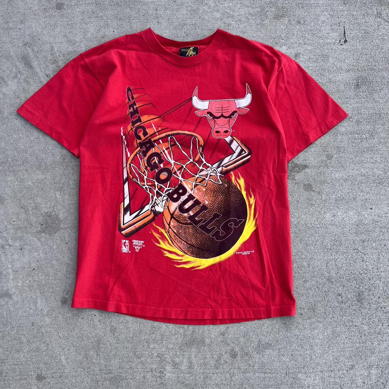 Vintage magic Johnson Chicago bulls shirt size Large... - Depop