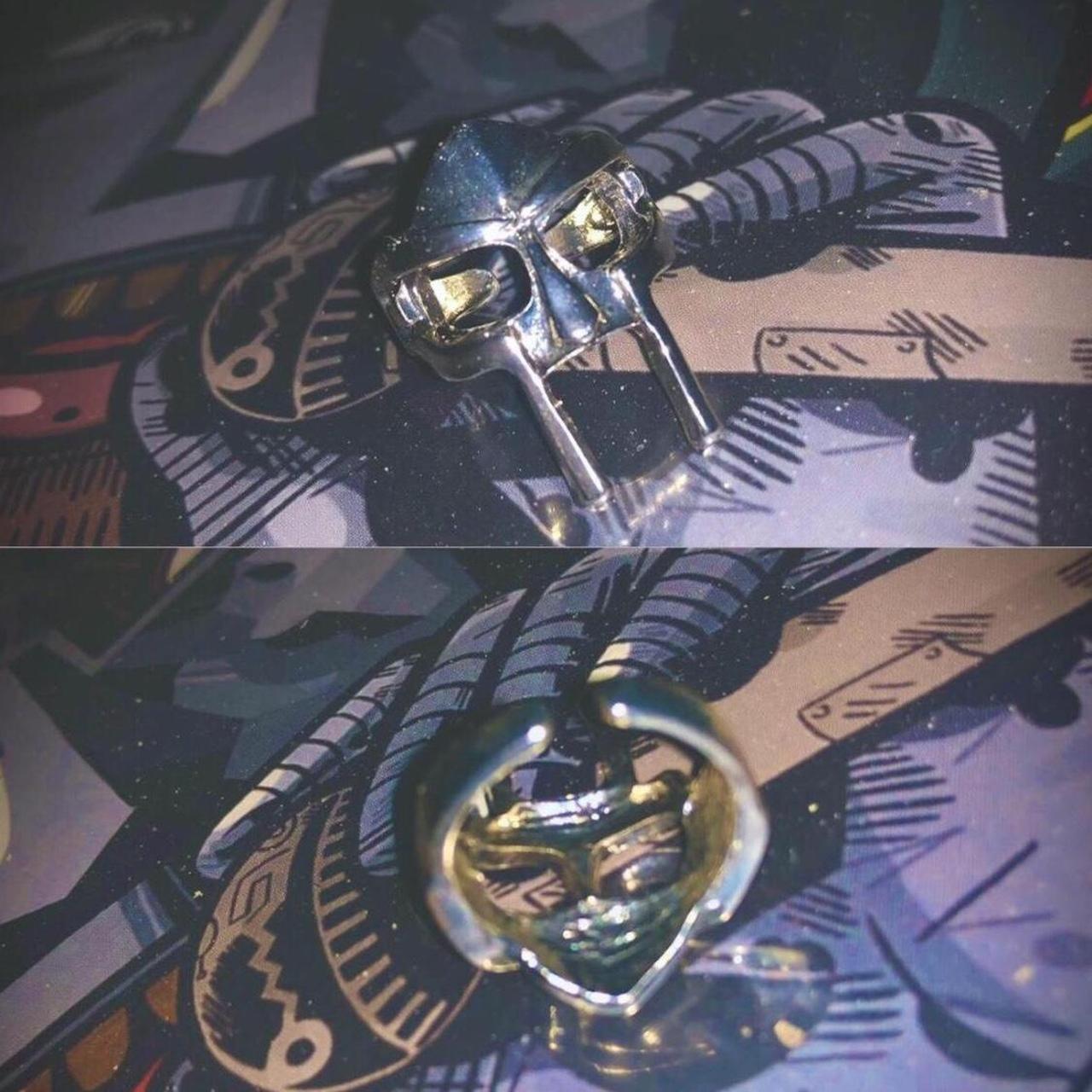 MF Doom Gladiator Mask Silver Metal Ring... - Depop