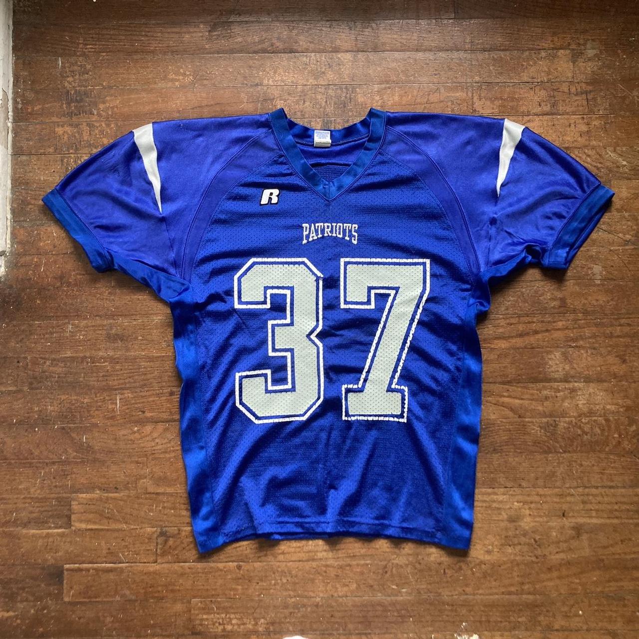 Vintage Russell Football Jersey Royal Blue Made in... - Depop