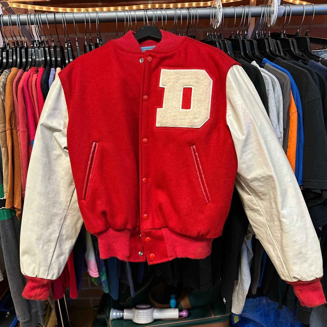 Champion Men's Red and Tan Jacket | Depop