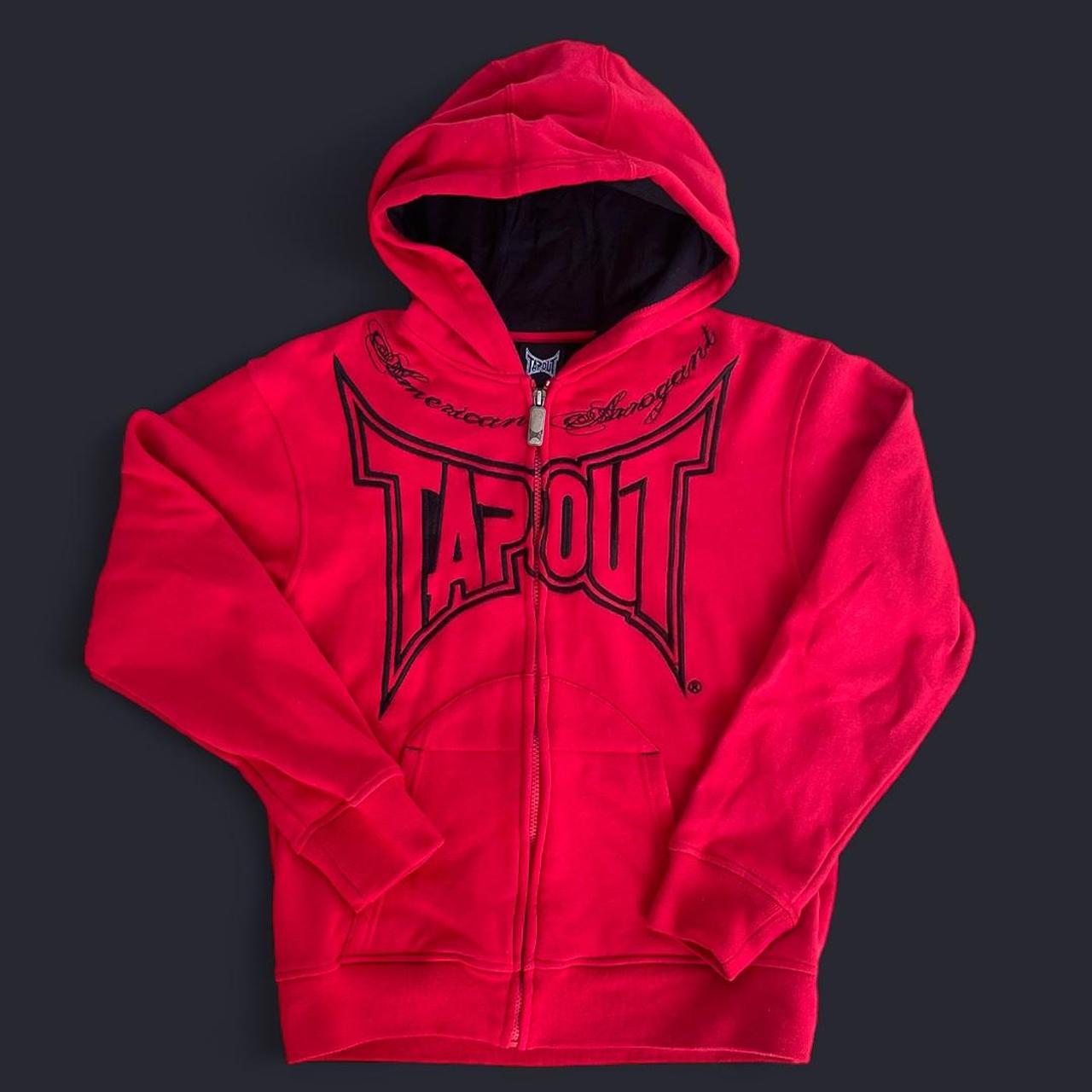 Vintage Y2K Tapout “American Arrogant” MMA Red and... | Depop