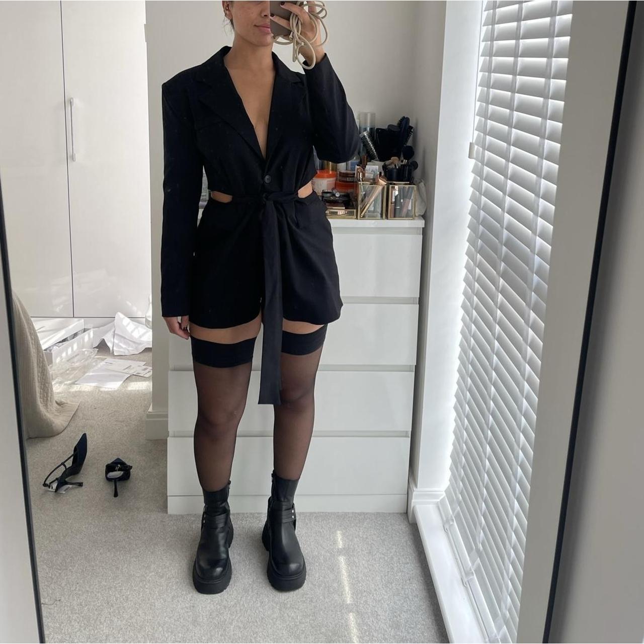 Nasty Gal Essentials Tailored Blazer Playsuit in... - Depop
