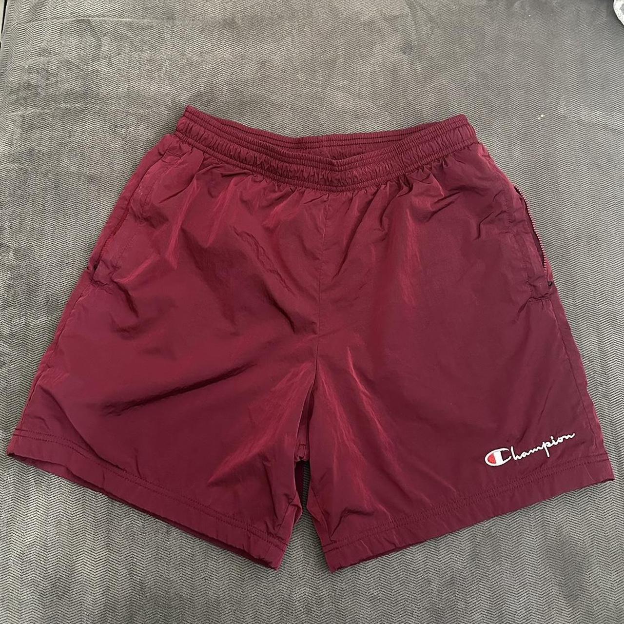 Maroon colored Champion shorts Size M Great... - Depop