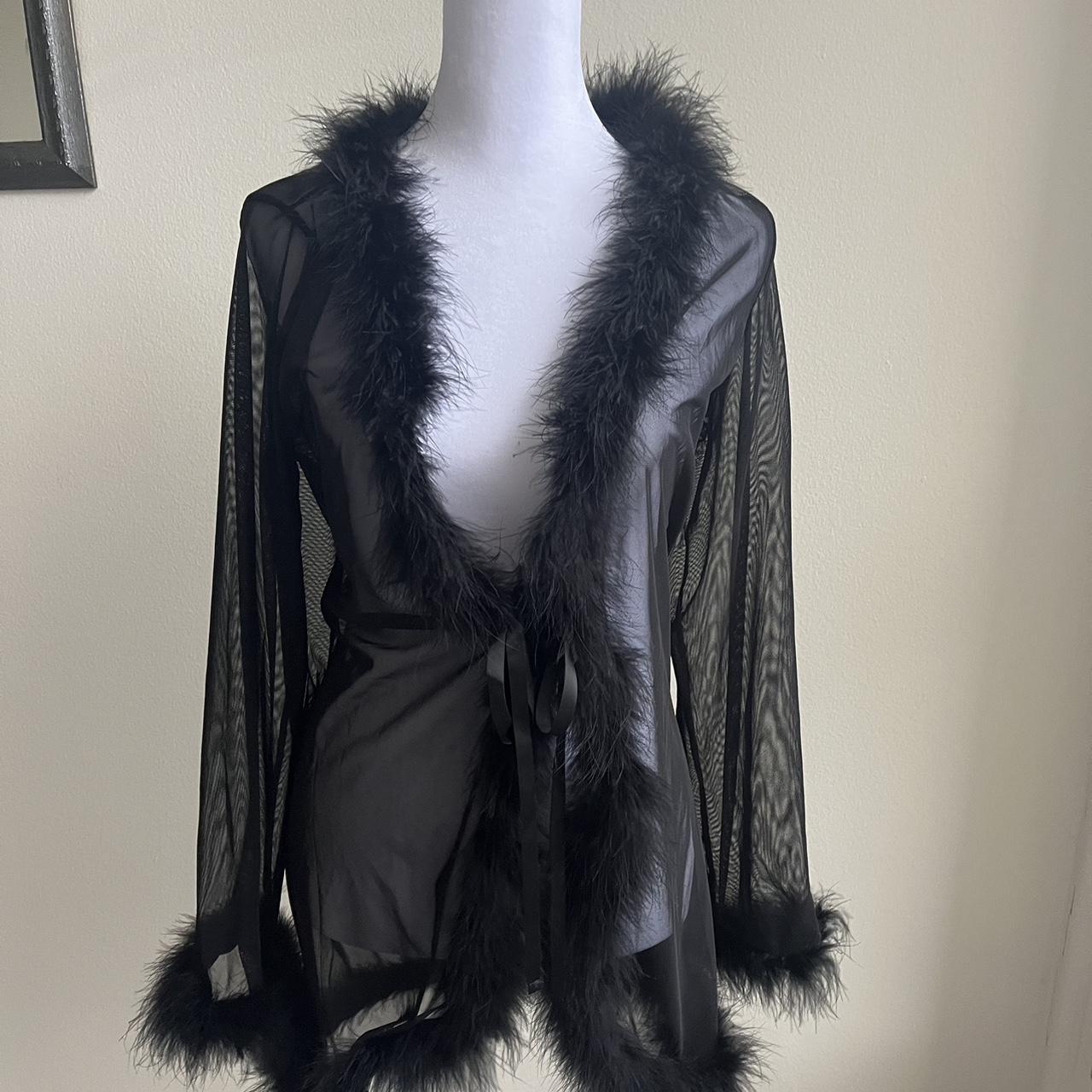 Windsor fuzzy sheer tie robe Work once for... - Depop
