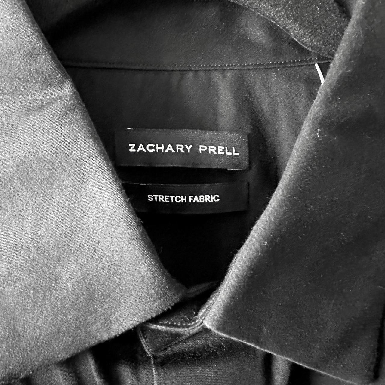 Zachary Prell Black Button Down Stretch Fit Fabric.... - Depop