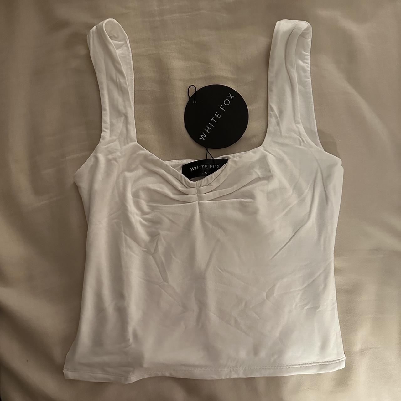 White fox tank top, never been worn with tags! - Depop