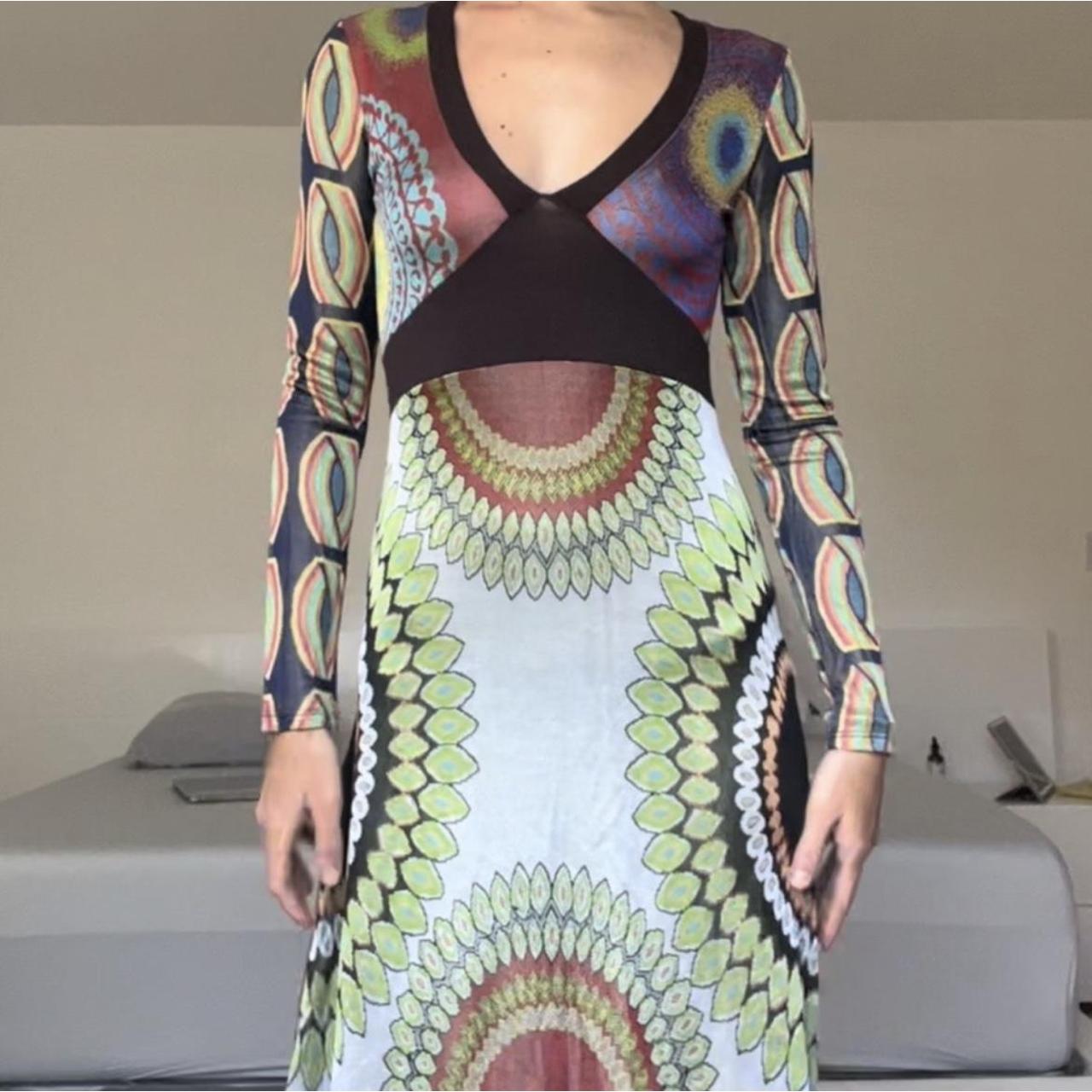 Vintage desigual pattern dress #desigual #80spattern - Depop