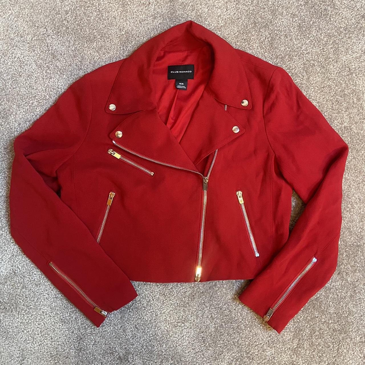 Club Monaco cropped zip up jacket. Very comfortable... - Depop