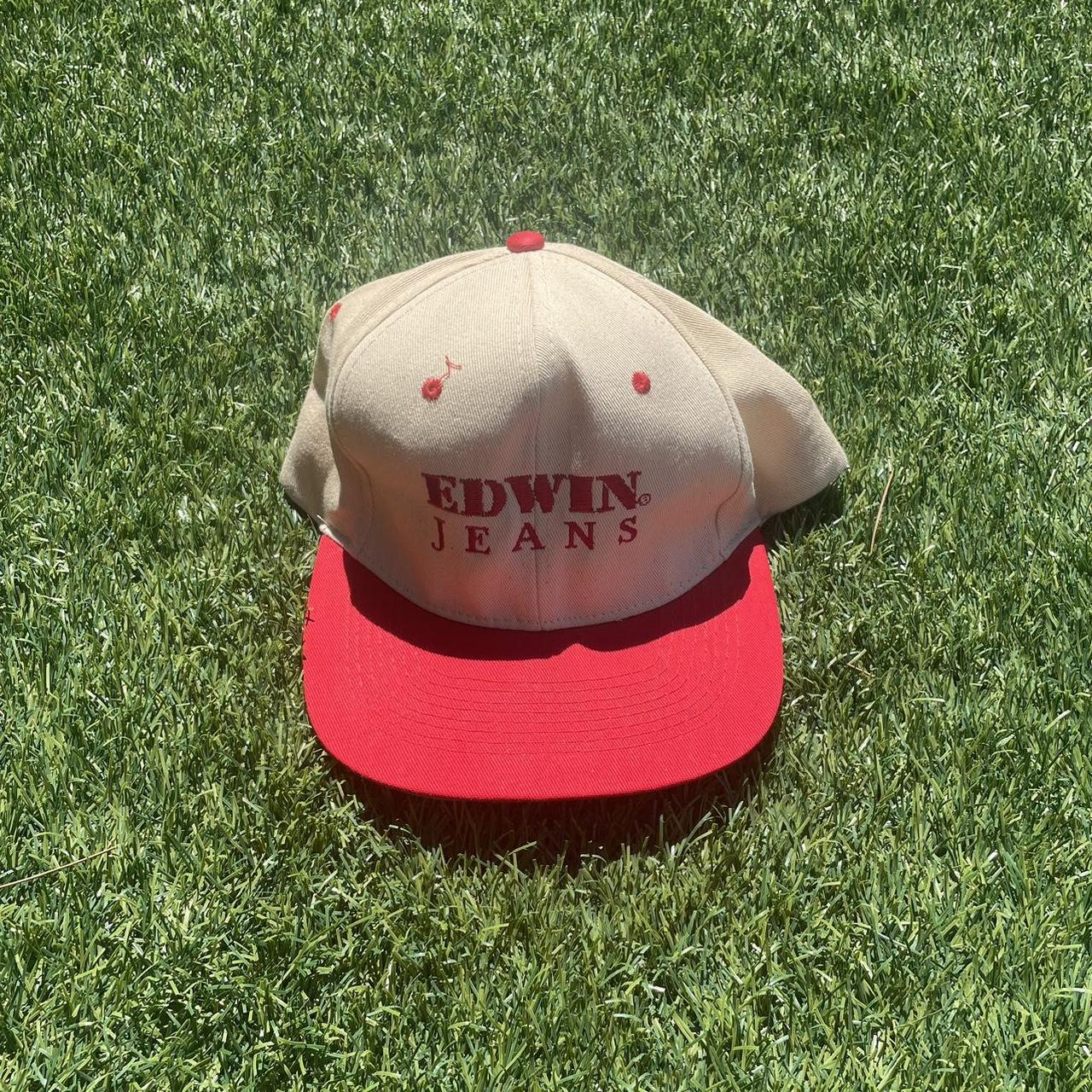 Vintage Edwin Jeans Snapback KC Tag Made in China - Depop