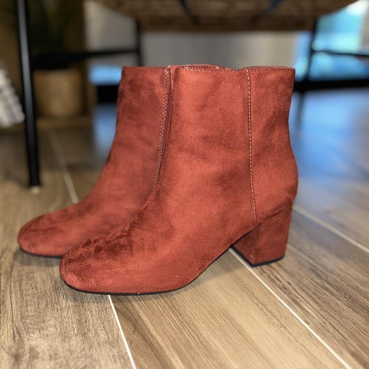 Suede Rust Ankle Boots #ankleboots - Depop