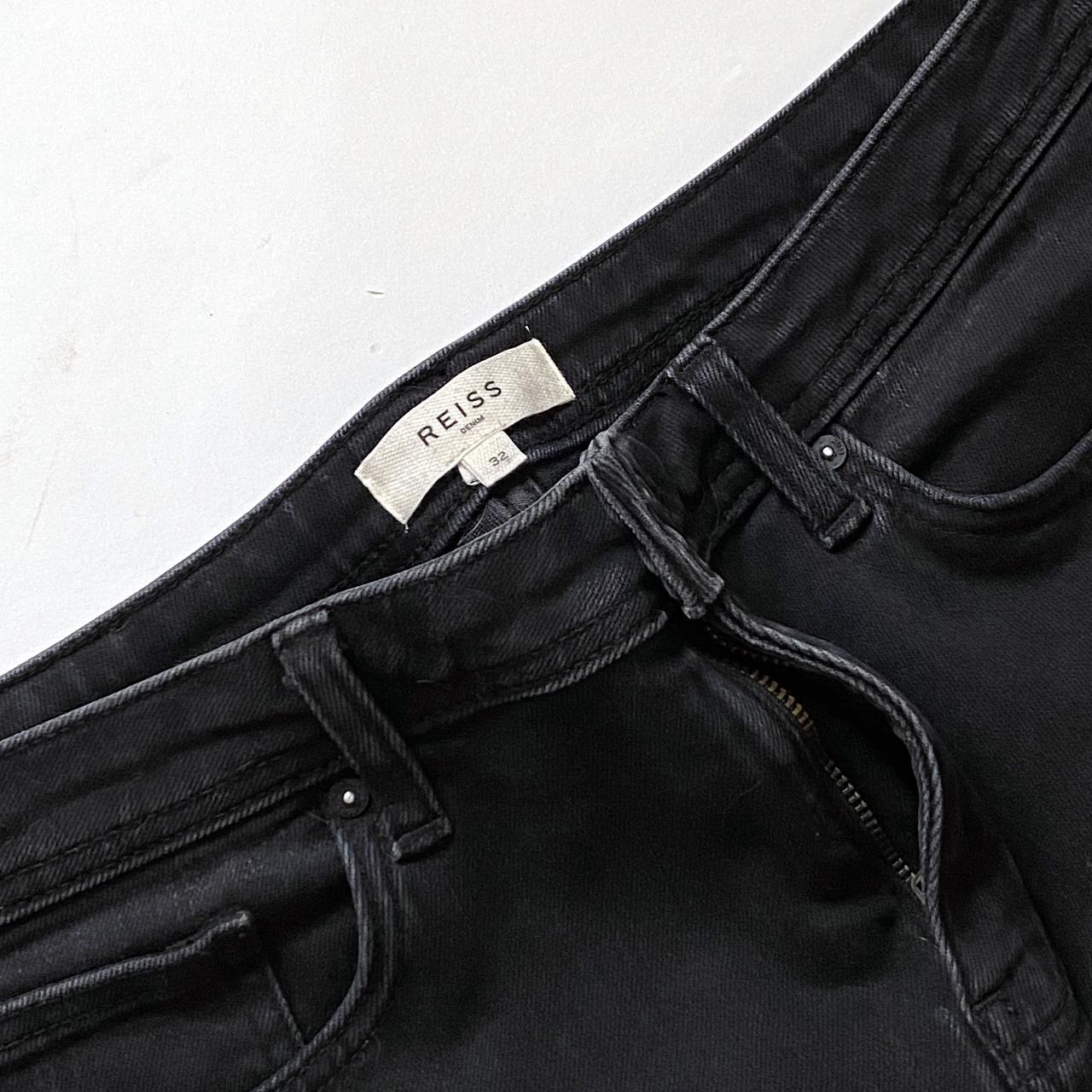 Reiss black denim jeans. Really nicely constructed... - Depop
