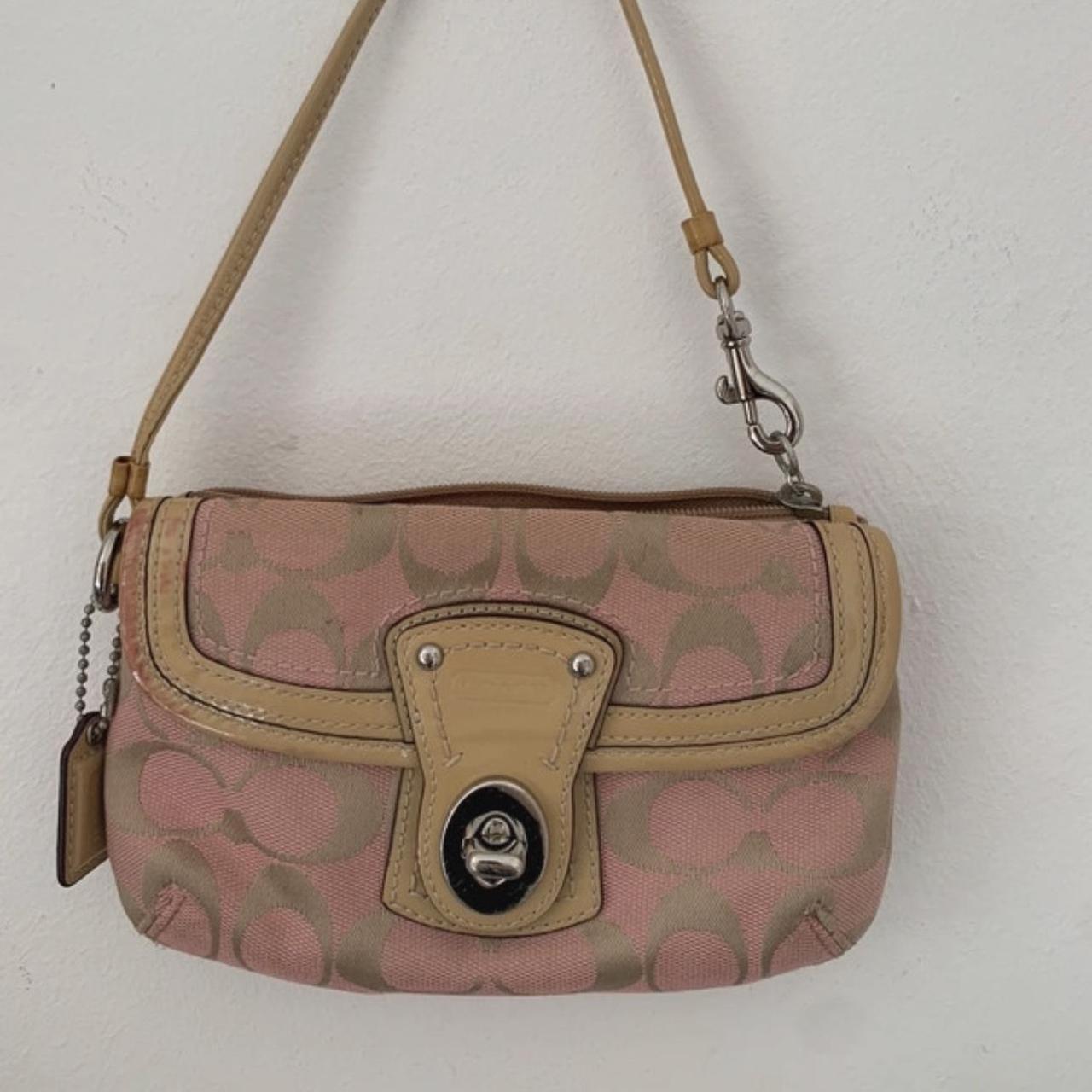 Beautiful coach pink bag Mini Coach y2k wristlet... - Depop