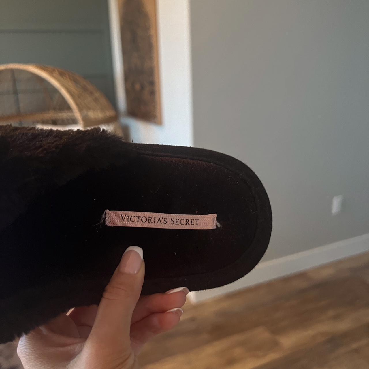 Victoria’s Secret Black Bow Slippers - worn a... - Depop