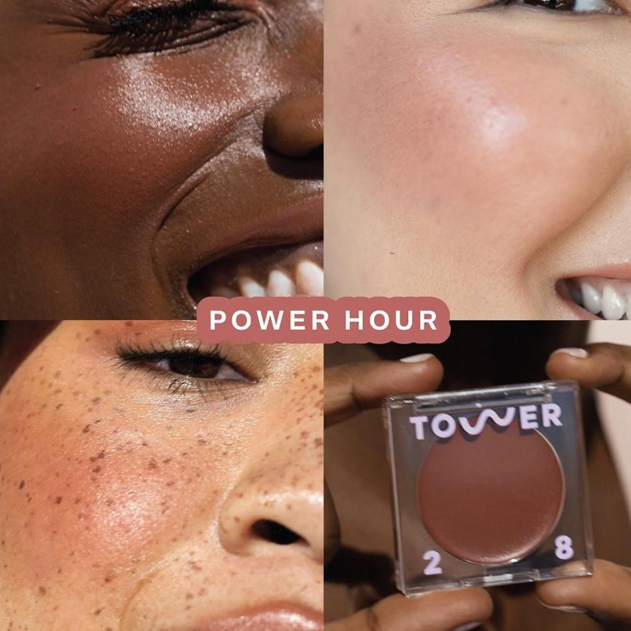 tower 28 lip + cream blush in power hour - lightly... - Depop
