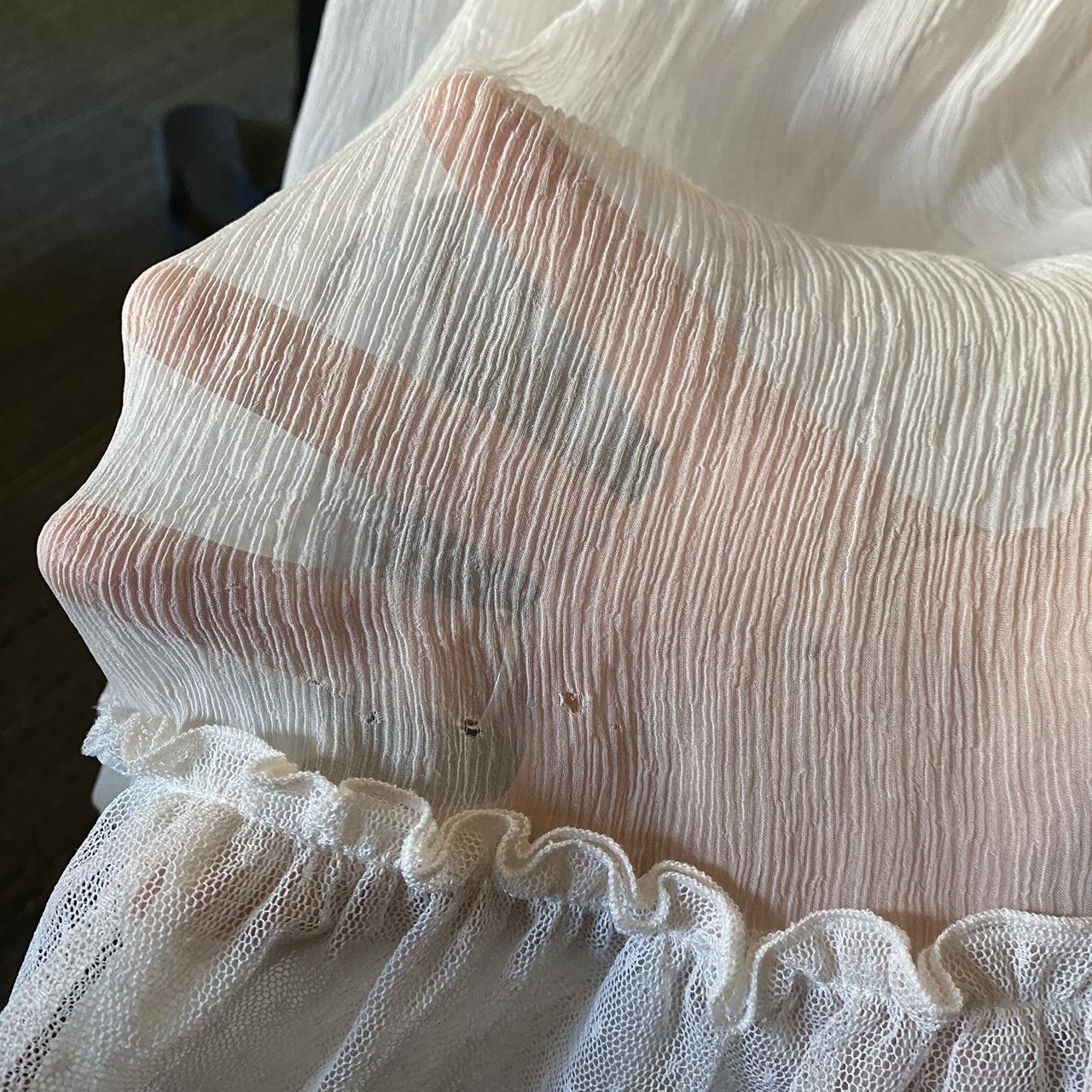 Vintage Traffic People sheer white silk midi... - Depop