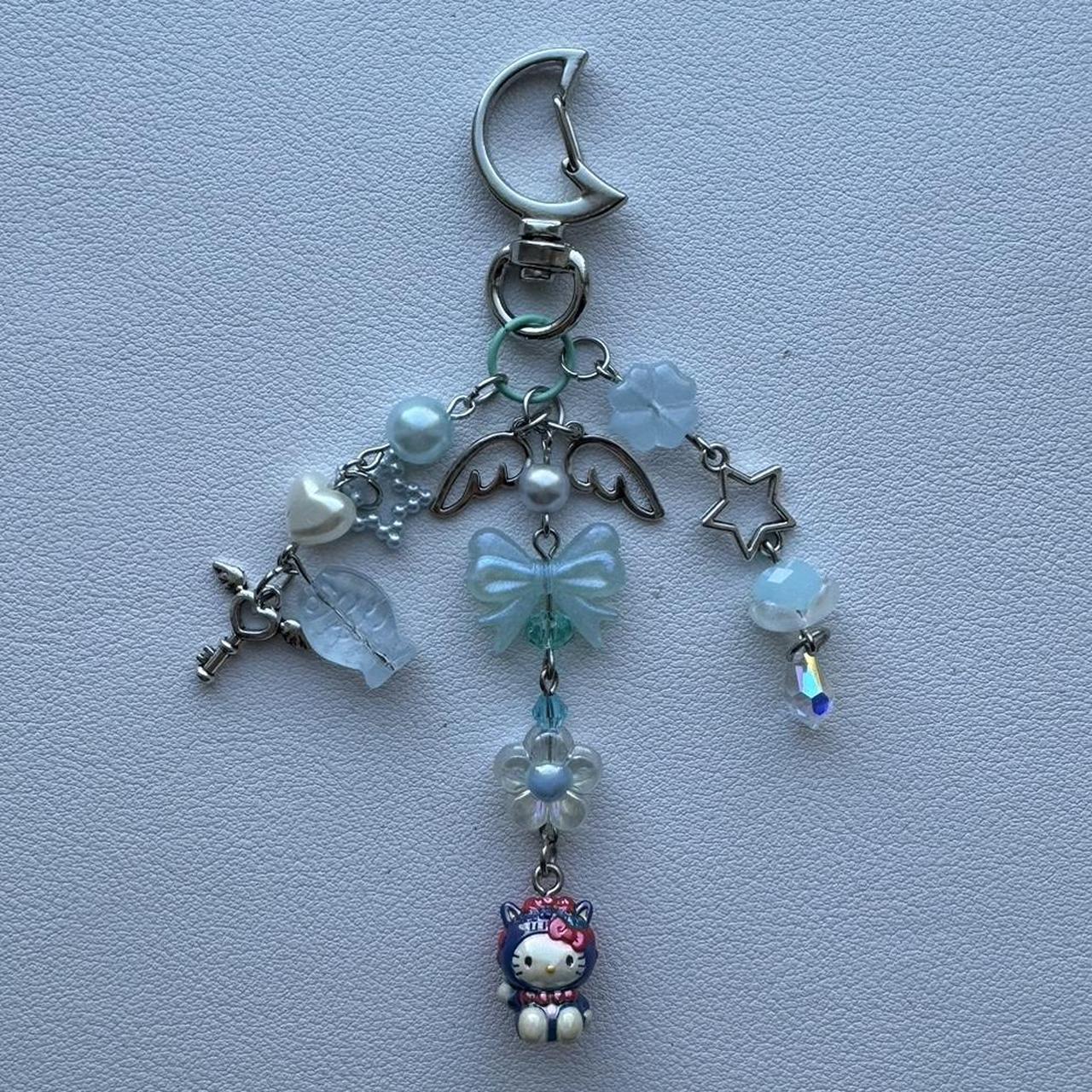 cute blue hello kitty keychain 🌀🌙 handmade, pls... - Depop