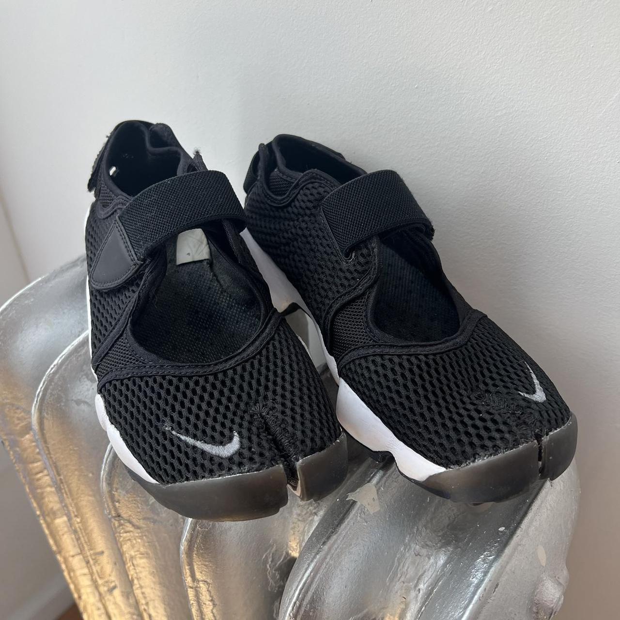 Nike air rift tabi sneakers in black and white size... - Depop
