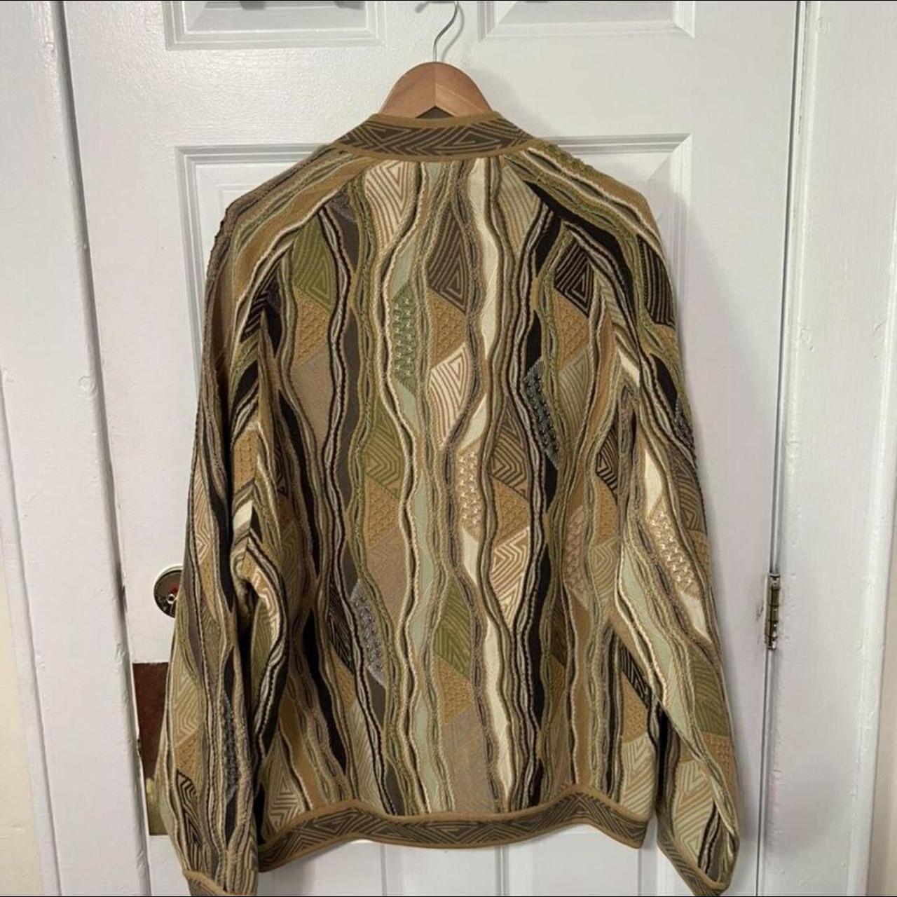 Authentic coogi sweater zip up jacket Size large,... - Depop