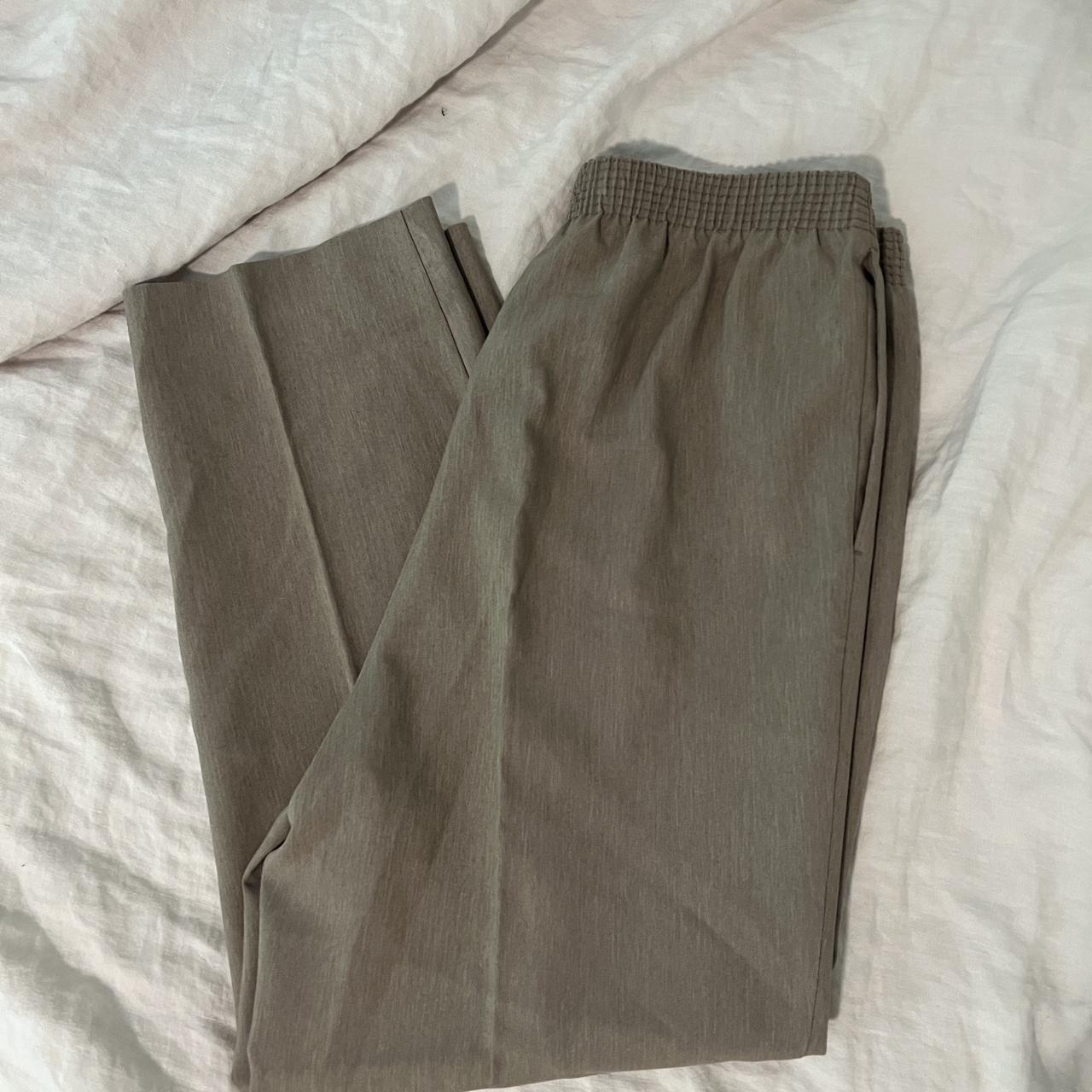 Allison Daley Women's Brown and Khaki Trousers | Depop
